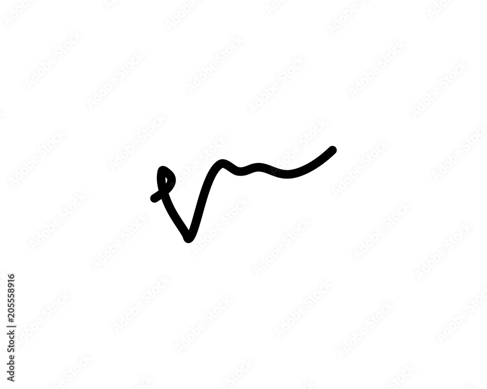 v letter signature logo Stock Vector | Adobe Stock
