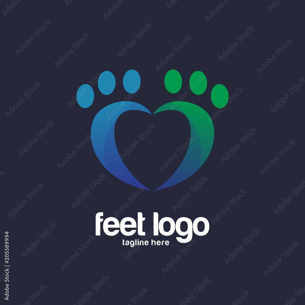 Feet Logo Vector Element Symbol Template Stock Vector | Adobe Stock