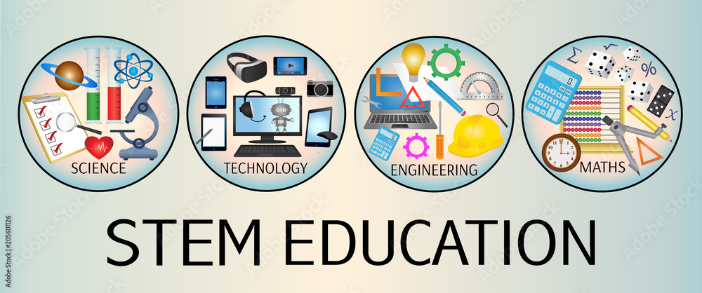 STEM Education icon banner Stock Vector | Adobe Stock
