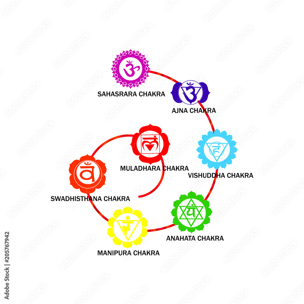 Seven chakras vector illustration Stock Vector | Adobe Stock