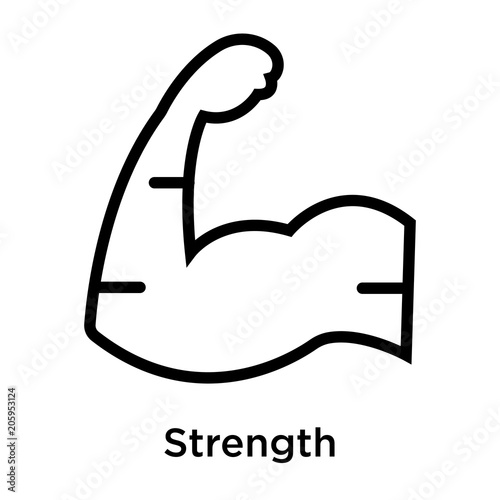 Strength icon vector sign and symbol isolated on white background Stock ...