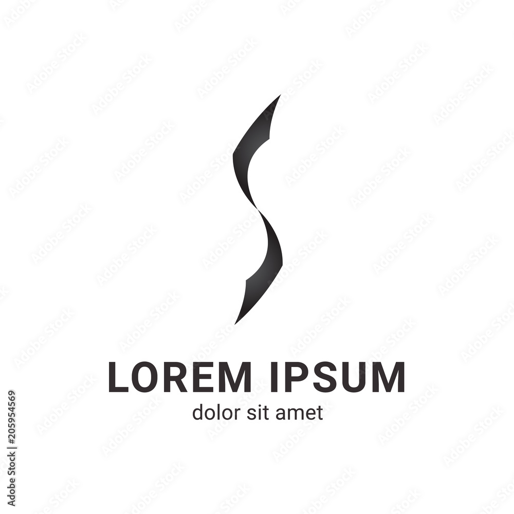 letter s vector logo design template, sharp icon, curve sign, curve ...