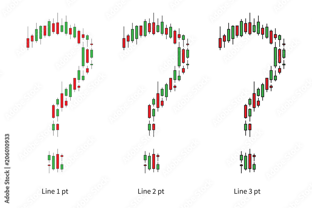 Japanese candlestick question marks vector illustration. Candlestick ...