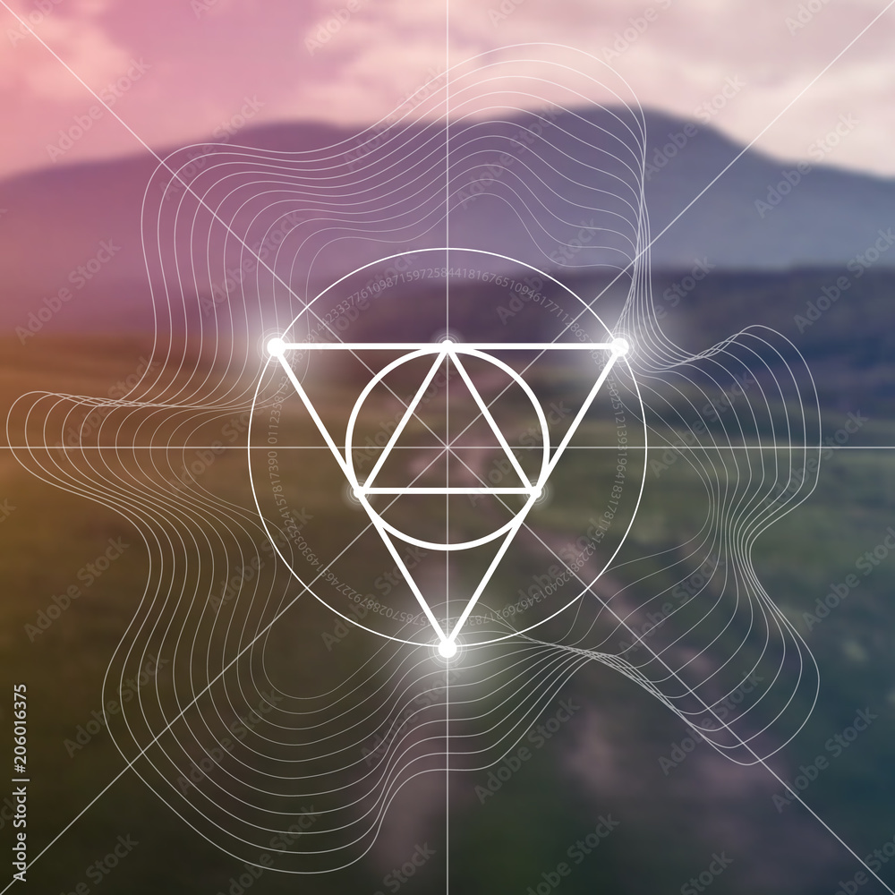 Interlocking circles and triangles hipster sacred geometry illustration ...