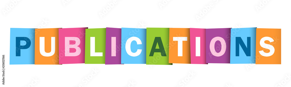 PUBLICATIONS colourful vector letters icon Stock Vector | Adobe Stock