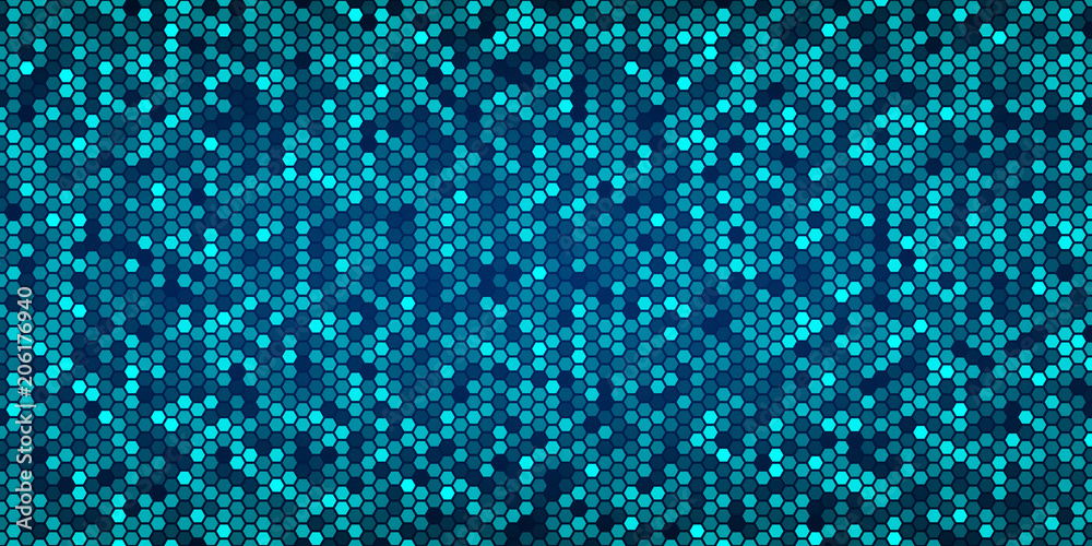 Abstract blue hexagons pattern and texture background for design.vector ...