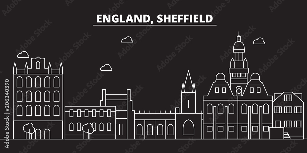 Sheffield silhouette skyline. Great Britain - Sheffield vector city ...