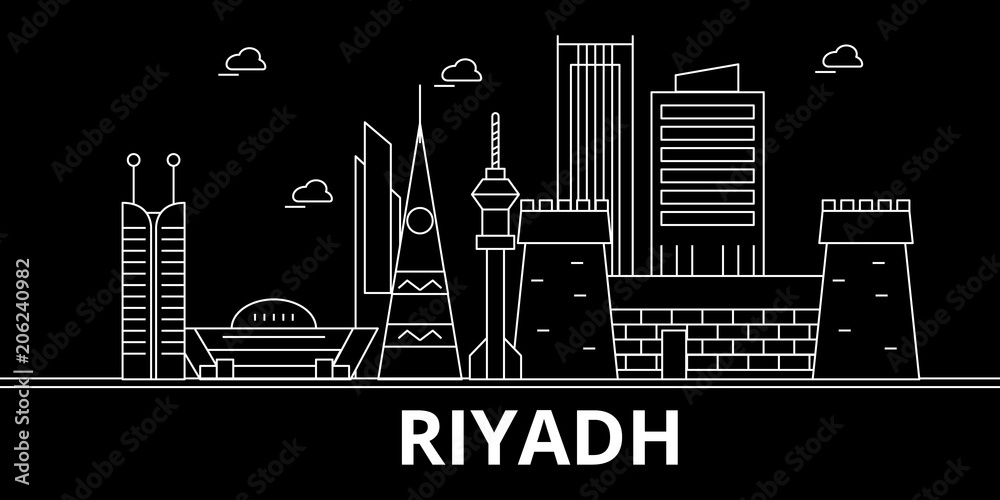 Riyadh silhouette skyline. Saudi Arabia - Riyadh vector city, saudi ...