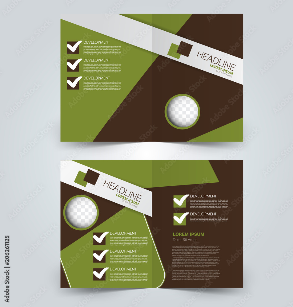 Fold brochure template. Flyer background design. Magazine or book cover ...