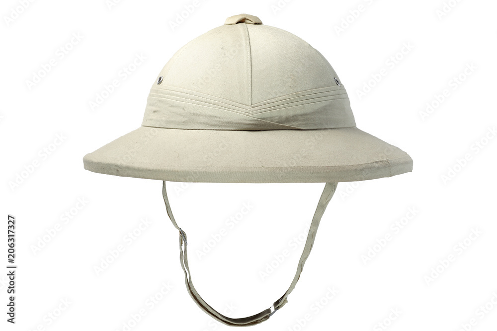 Pith helmet isolated on white background Stock Photo | Adobe Stock