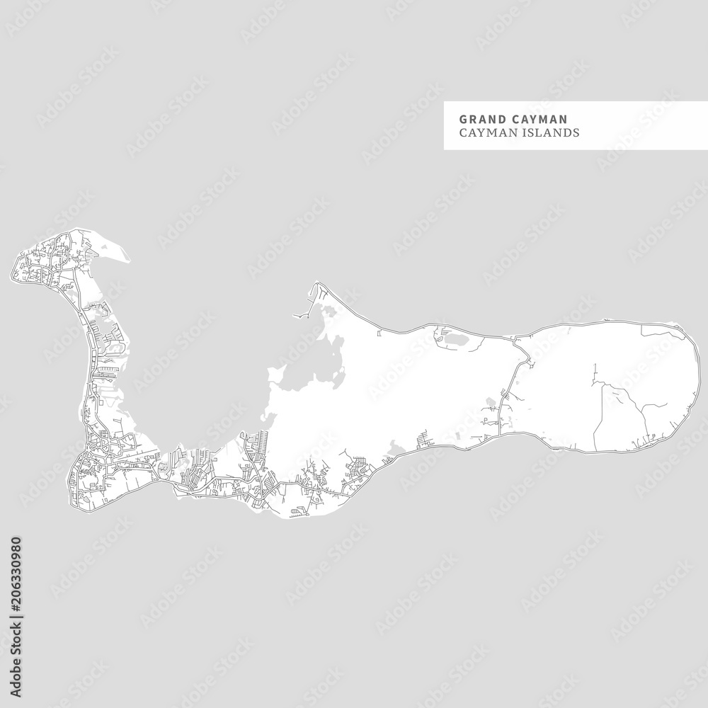Map of Grand Cayman Stock Vector | Adobe Stock