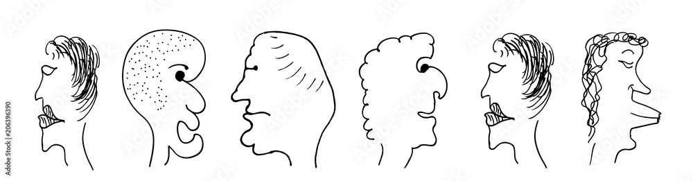 Caricature Faces Art People Cartoon Sketch Funny Illustration Set Portrait Man Head caricature-faces-art-people-cartoon-sketch-funny-illustration-set-portrait-man-head