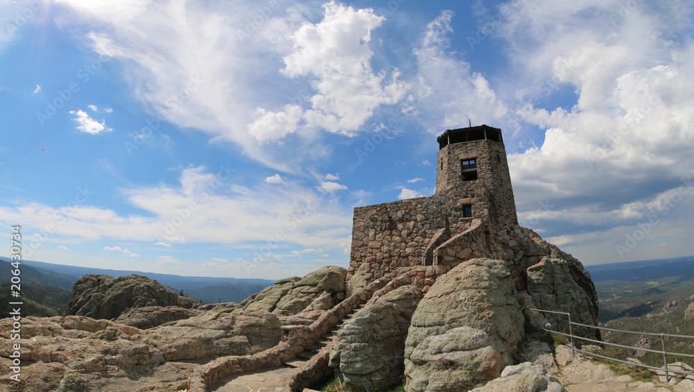 Black Elk Peak [formerly known as Harney Peak] Fire Lookout Tower in ...