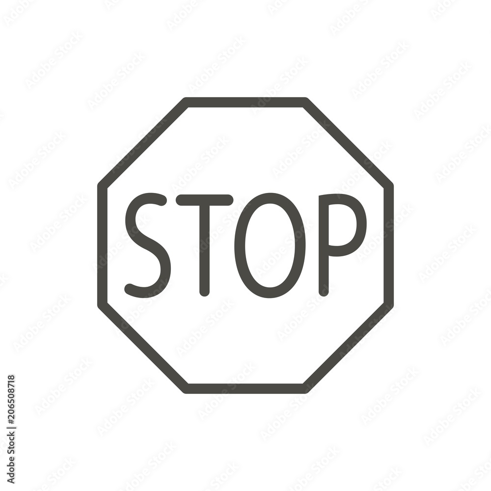 Vector de Stock Stop traffic icon vector. Line warning stop road symbol ...