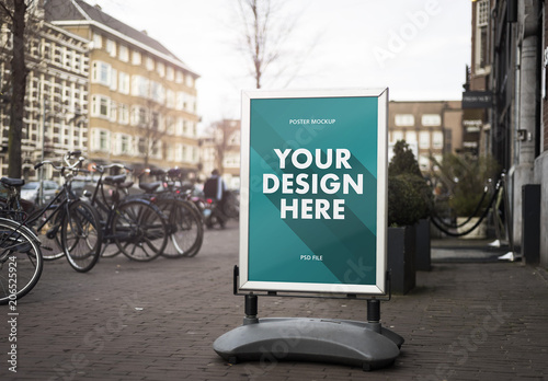 Outdoor Store Sign poster mockup. Buy this stock template and explore ...
