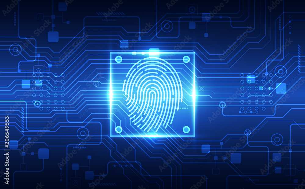 Fingerprint integrated in a printed circuit, releasing binary codes ...