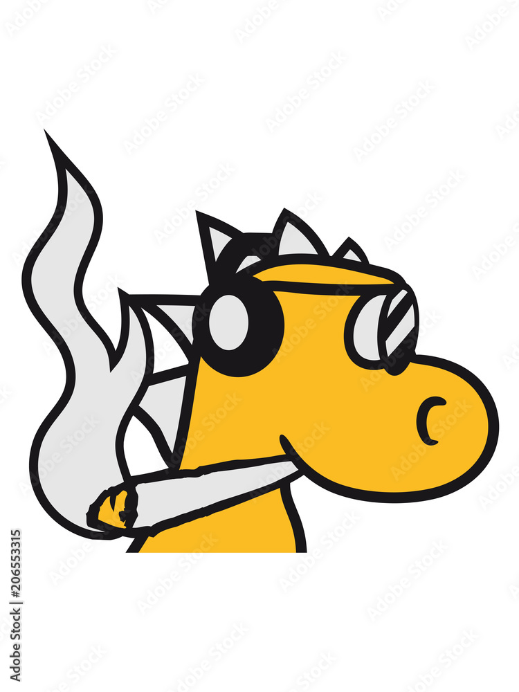 Stock-Illustration „weed hanf rauchen arbeiten musik dinosaurier groß ...