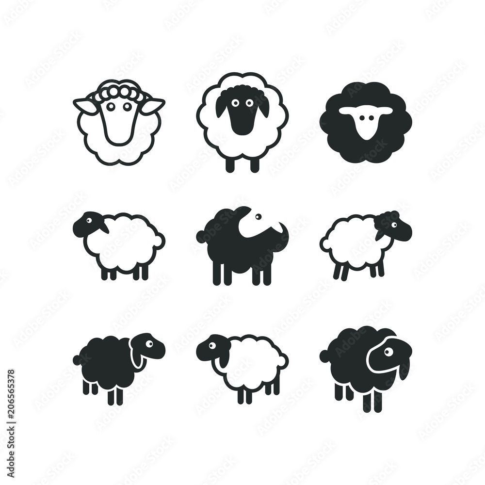 Sheep logo icon template Stock Vector | Adobe Stock
