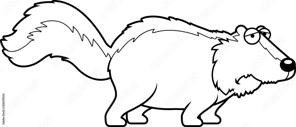 Sad Cartoon Skunk Stock Vector | Adobe Stock