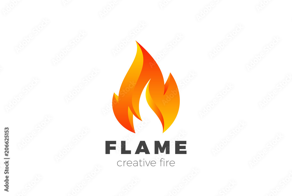 Fire Flame Logo design vector. Burning Inferno Energy Power icon Stock ...
