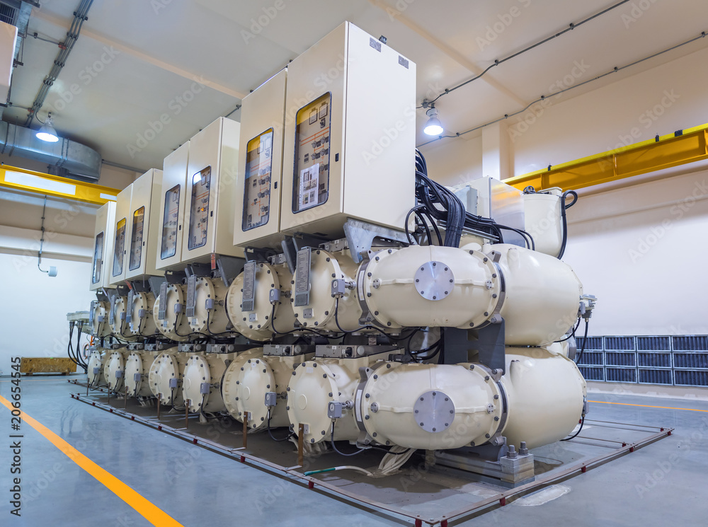 High voltage electric power Gas Insulated Switchgear (GIS) at control ...