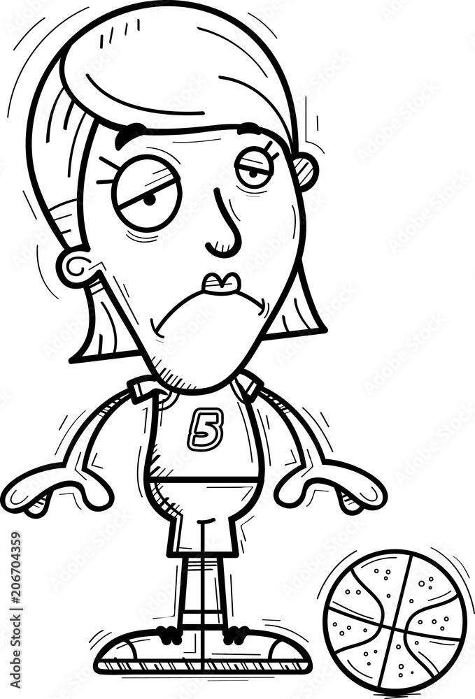 Sad Cartoon Basketball Player Stock Vector | Adobe Stock