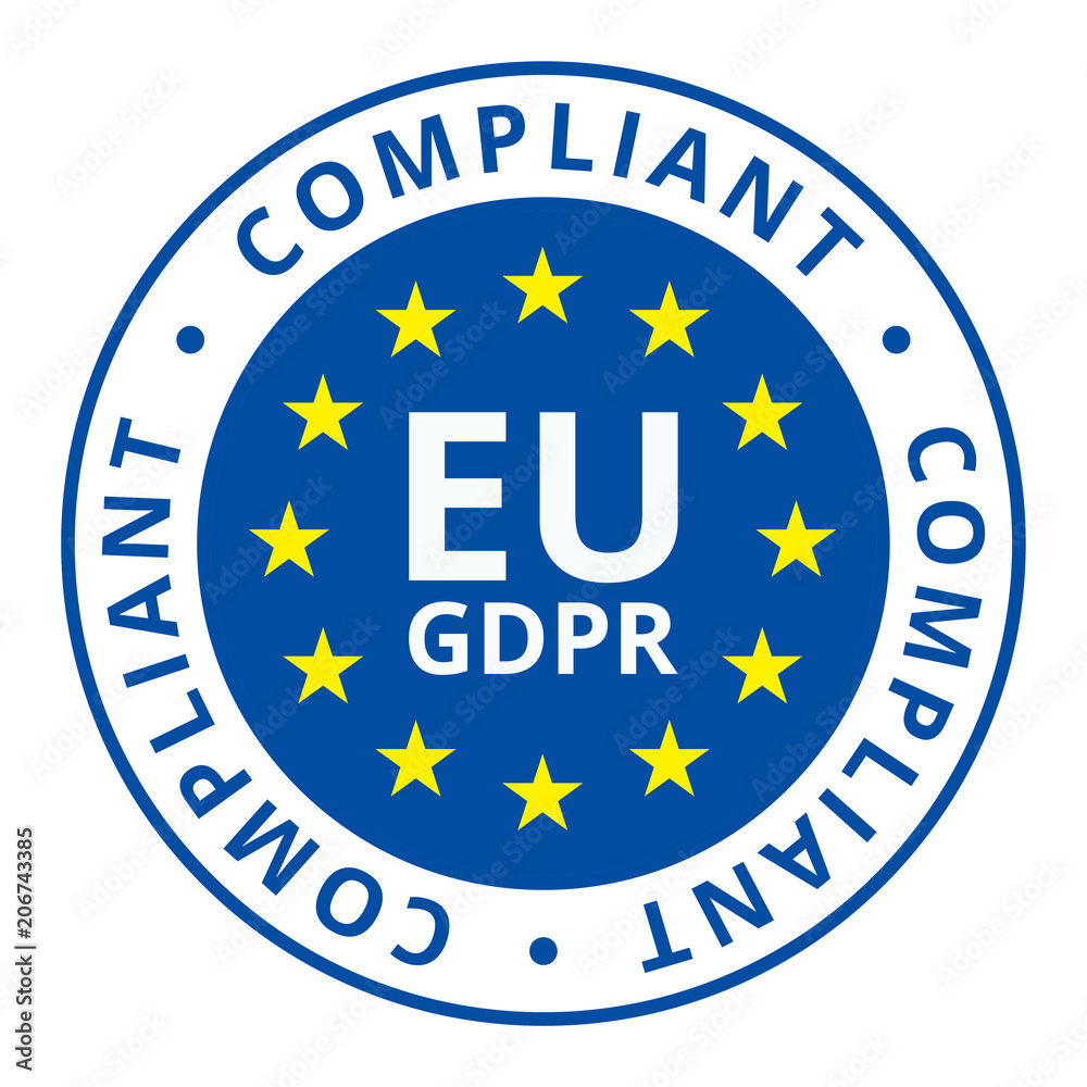 EU GDPR Compliant label illustration Stock Vector | Adobe Stock
