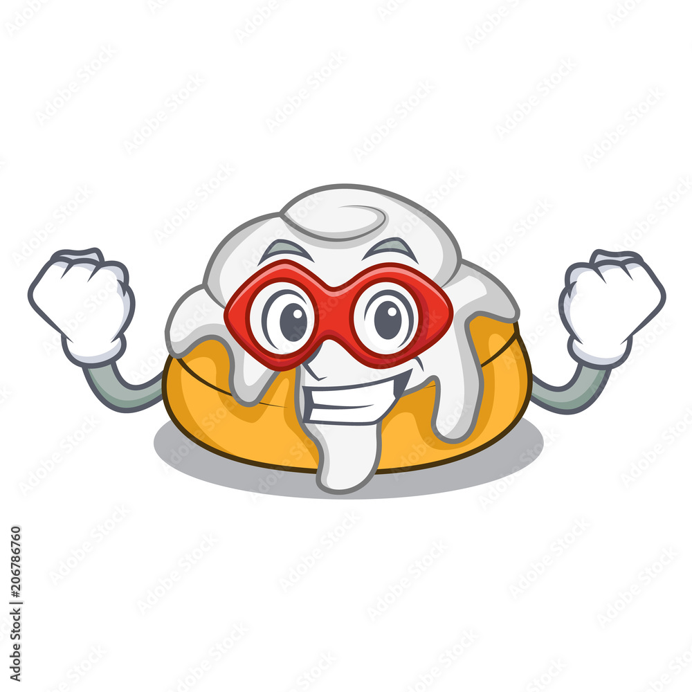 Super hero cinnamon roll character cartoon Stock Vector | Adobe Stock