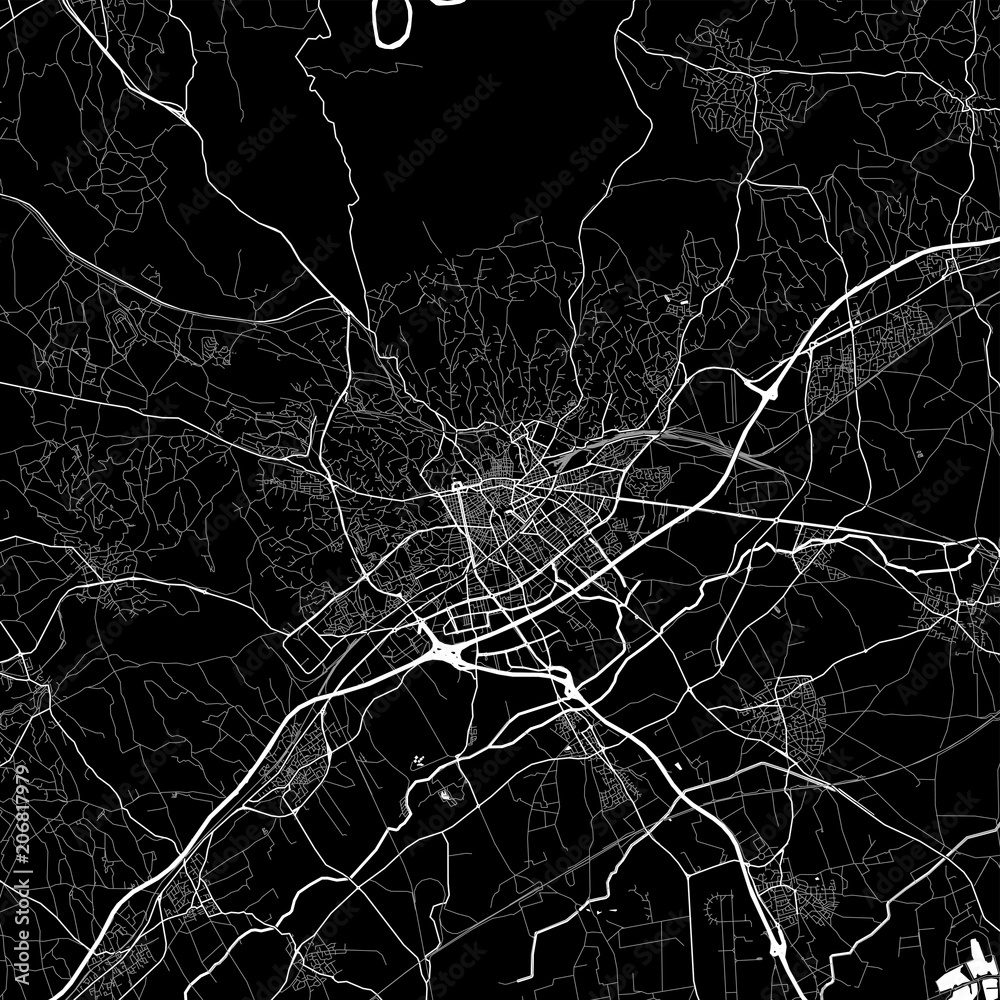 Area map of Nîmes, France Stock Vector | Adobe Stock