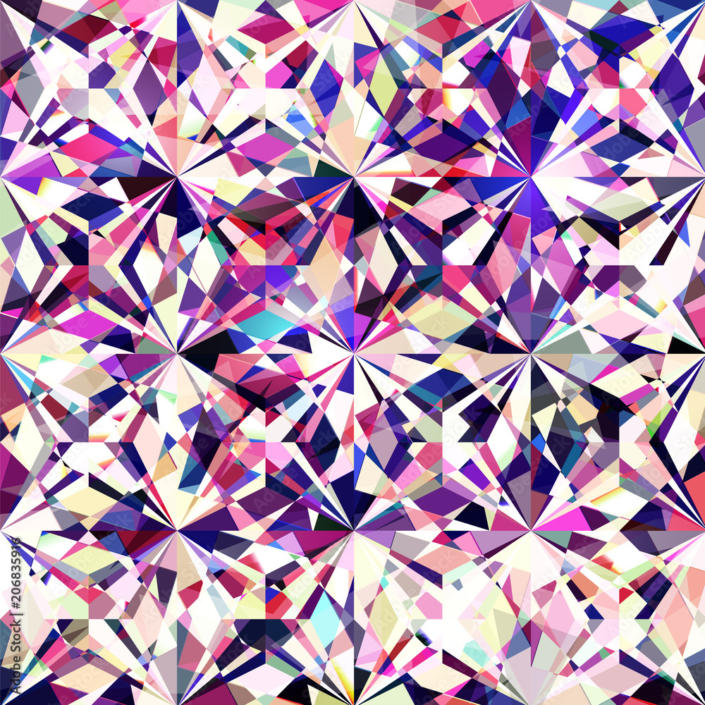 Seamless colorful diamond texture - crystallic background - vector ...