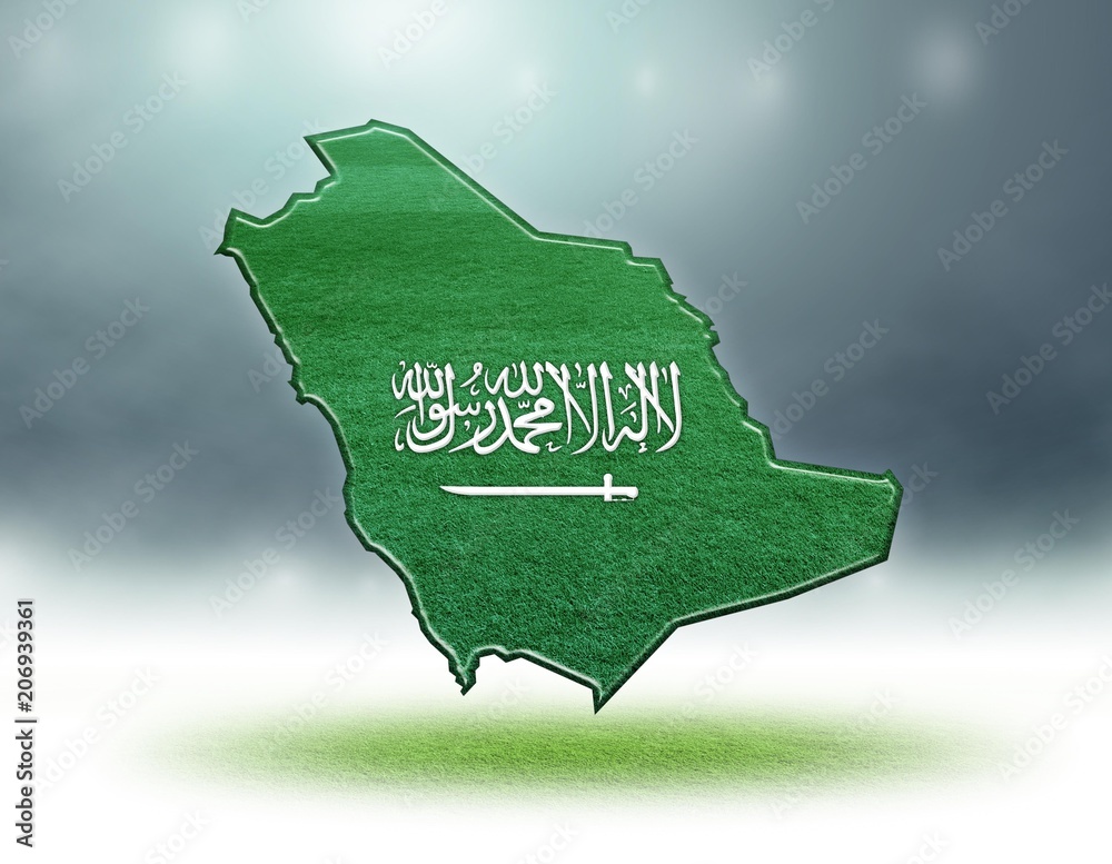 map of saudi arabia design with grass texture of soccer fields Stock ...