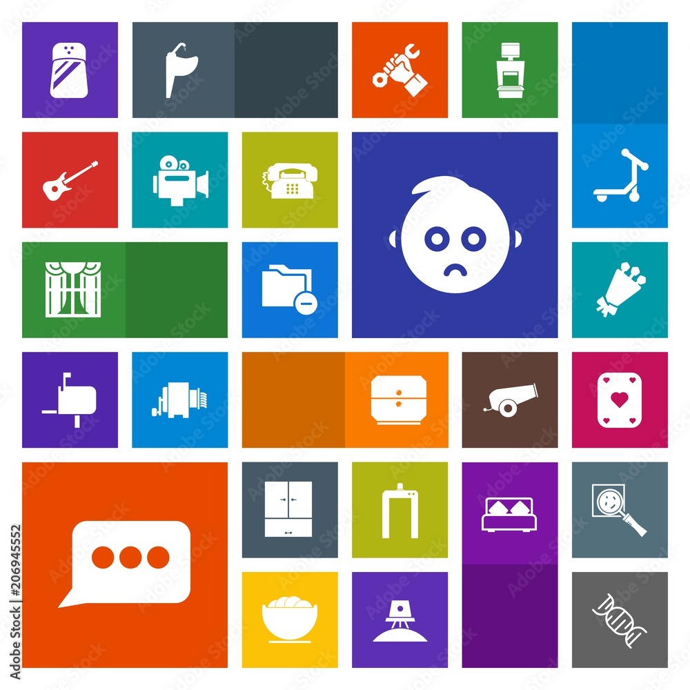 Modern, simple, colorful vector icon set with cute, xray, child, chat ...