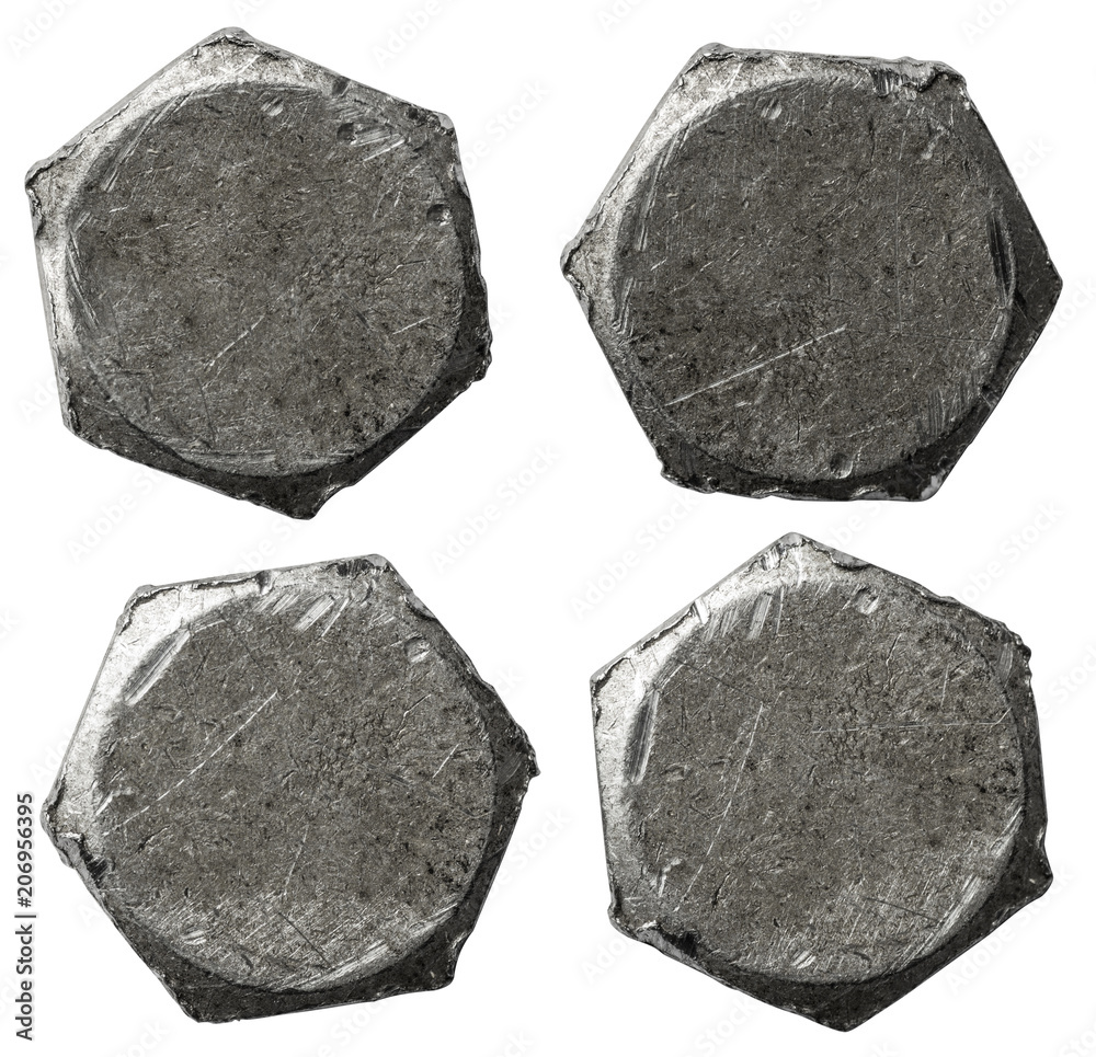 metal bolt heads set isolated on white background Stock Photo | Adobe Stock