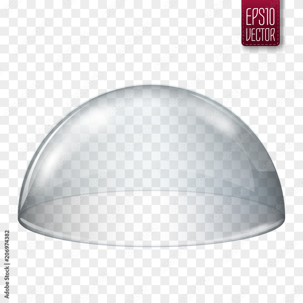 Transparent glass semi-sphere isolated. Vector illustration Stock ...