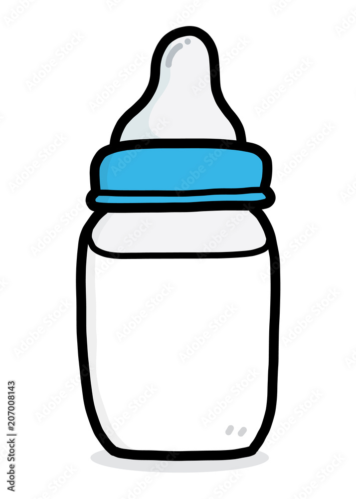 baby milk bottle / cartoon vector and illustration, hand drawn style ...