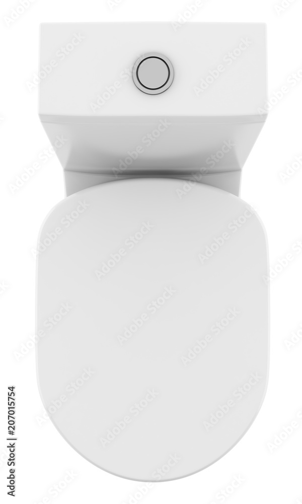 top view of modern standing toilet bowl isolated on white background ...