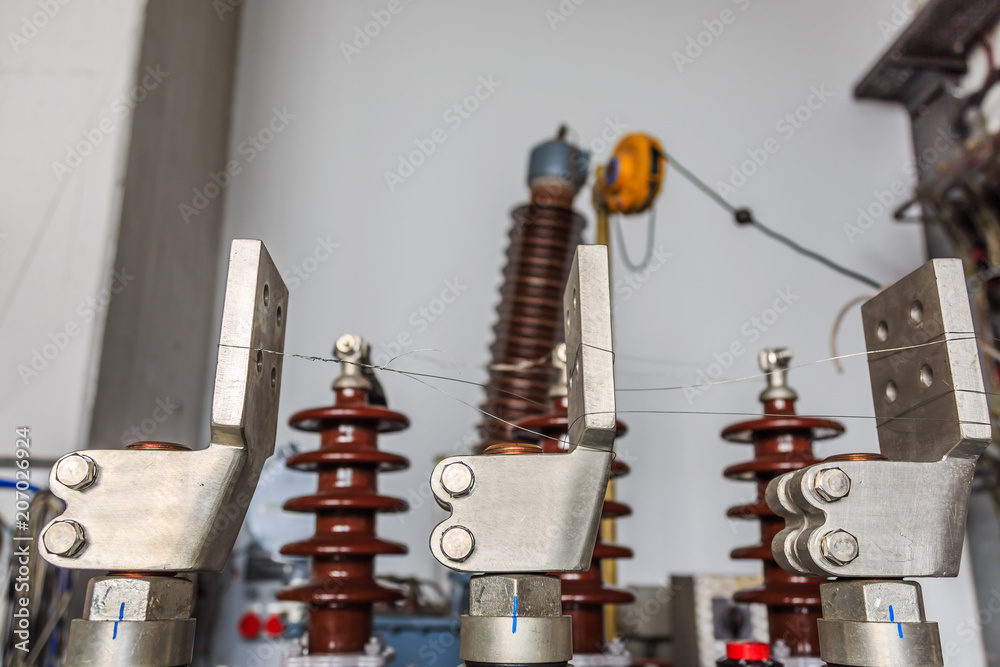 , terminals of transformer under hipot test Stock Photo | Adobe Stock