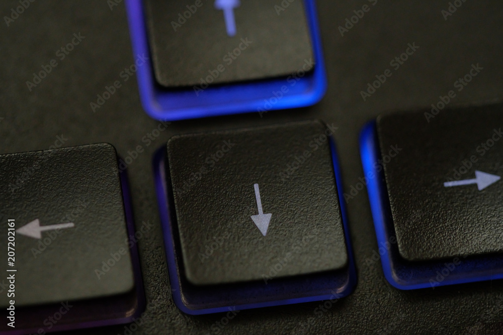 Keyboard arrow button on computer keyboard it use for move cursor Stock ...