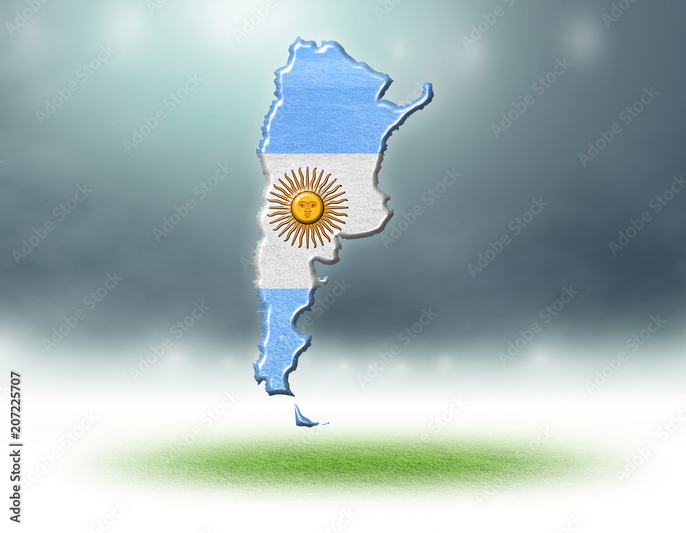 map of argentina design with grass texture of soccer fields Stock ...