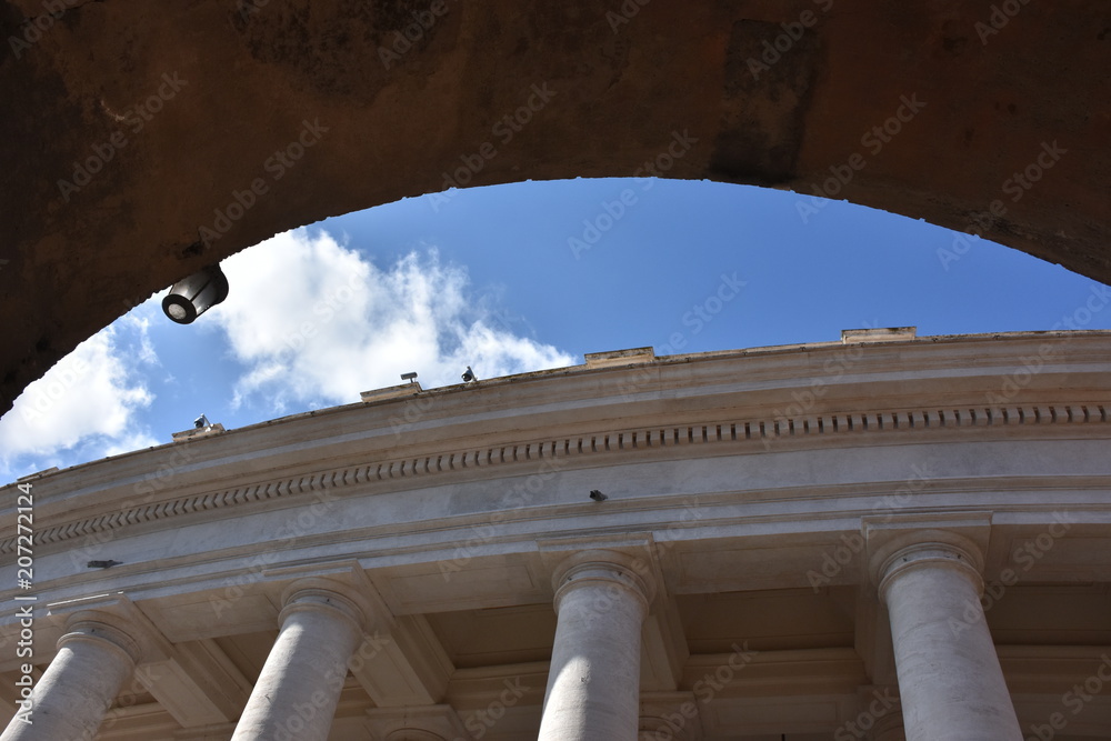 Rome. Details of the colonnade of G.L.Bernini formed by 284 monolithic ...