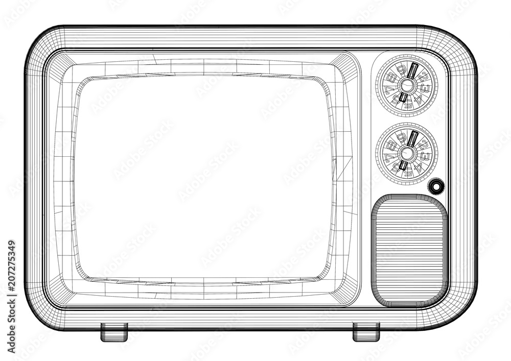 Old TV Architect blueprint - isolated Stock Illustration | Adobe Stock