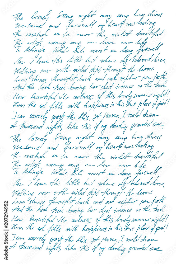English Calligraphy Handwriting