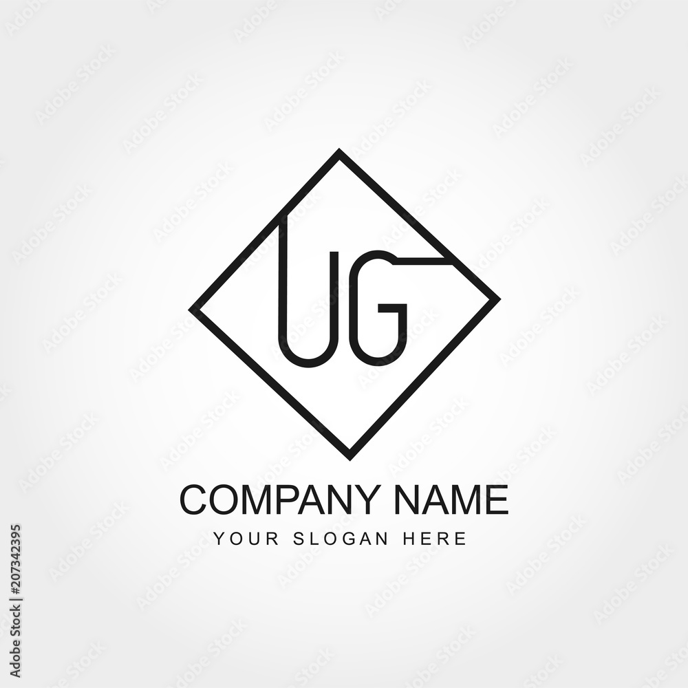 Initial Letter UG Logo Vector Design Stock Vector | Adobe Stock