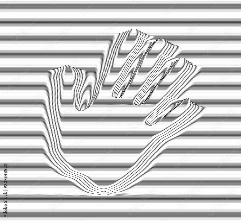 Geometric Black and White Abstract 3D Hand Silhouette - Optical ...