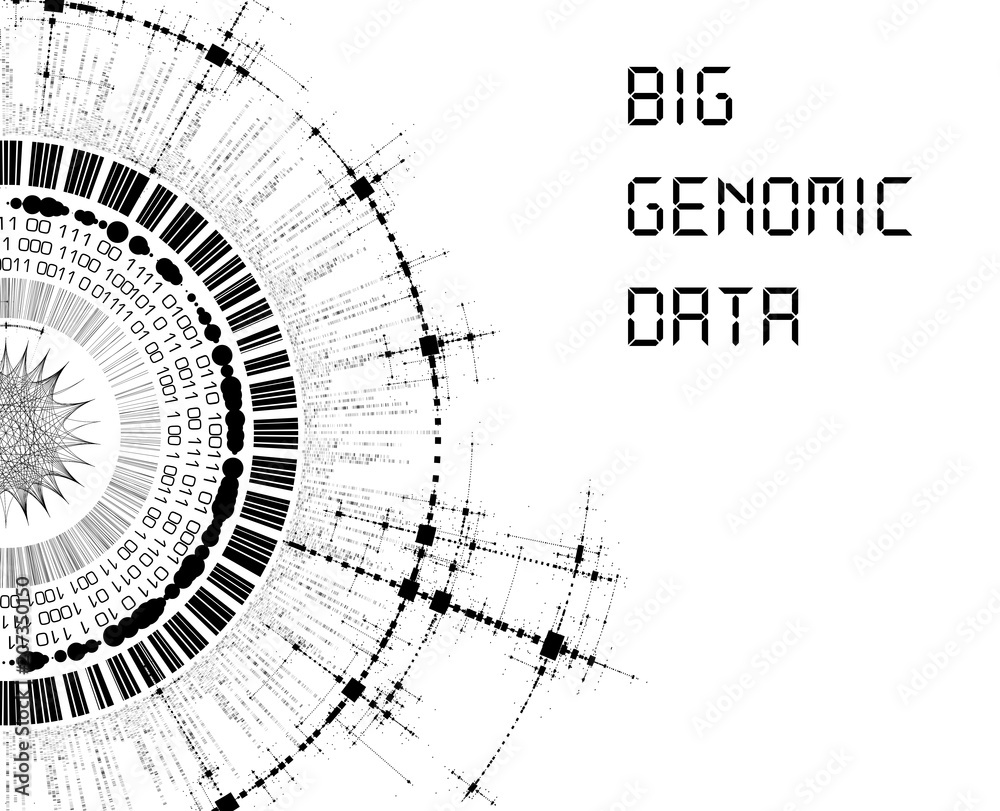 Big Genomic Data Visualization Dna Test Barcoding Genom Map Architecture Vector Graphic