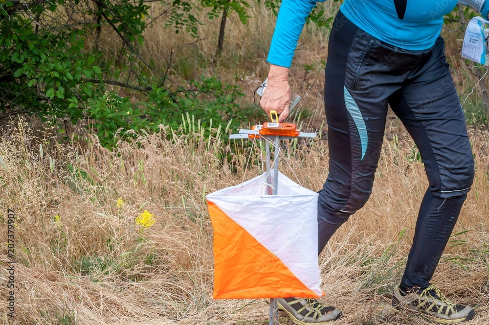 Orienteering. Check point Prism and composter for orienteering. The ...