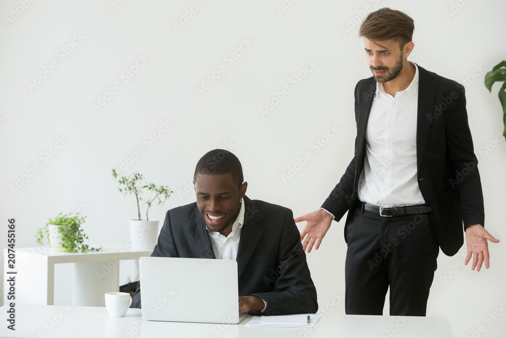 Confused disappointed angry employer feeling shocked observing funny ...