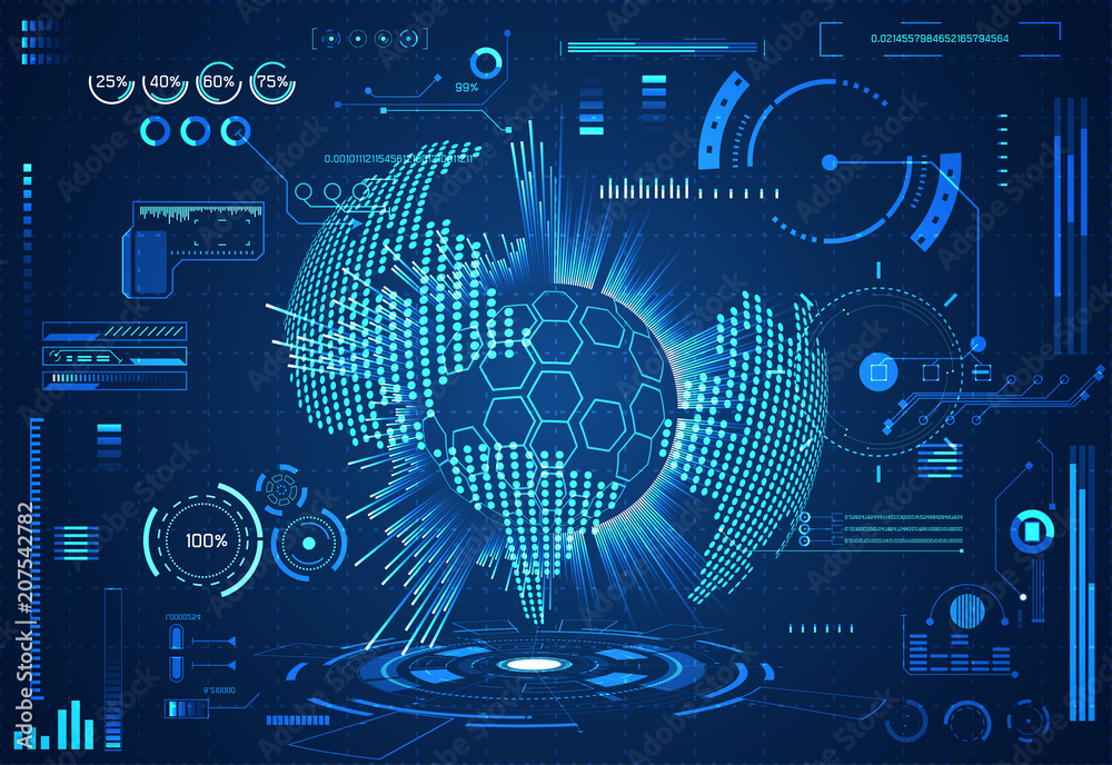 abstract technology ui futuristic concept hud world interface hologram ...