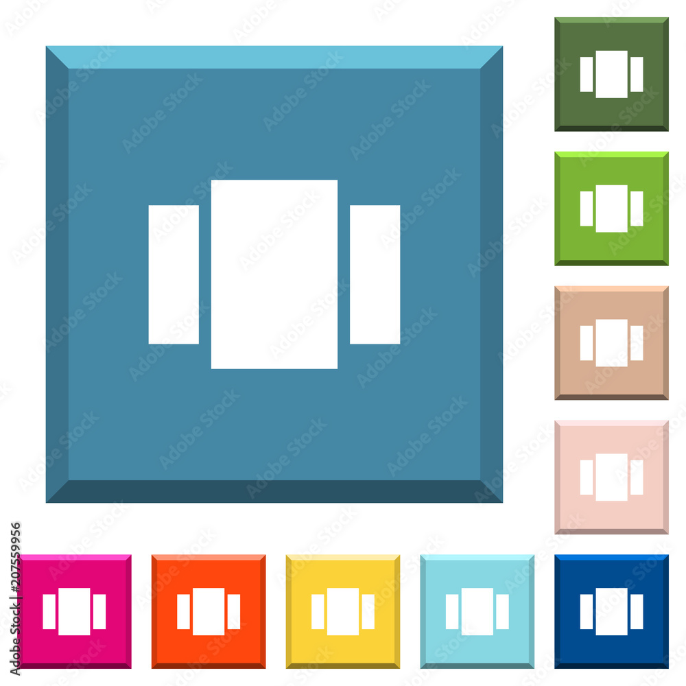 View carousel white icons on edged square buttons Stock Vector | Adobe ...