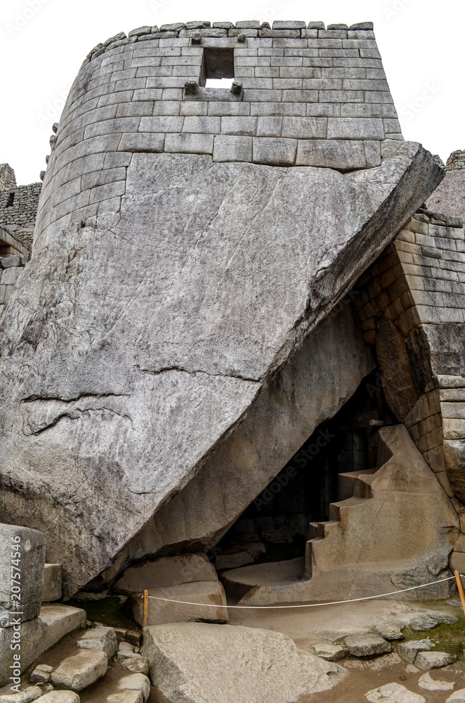 The Temple of the Condor, an Incan ceremonial building at Machu Picchu ...